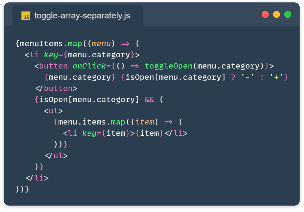 React How To Toggle Array Items Separately Front End Tips 3399