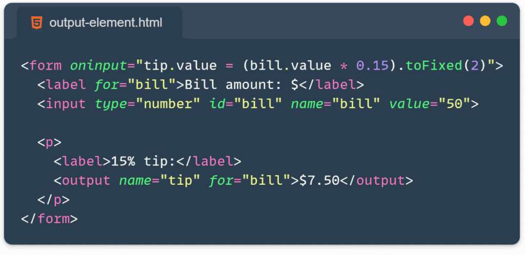 The HTML output Element - Front-end Tips