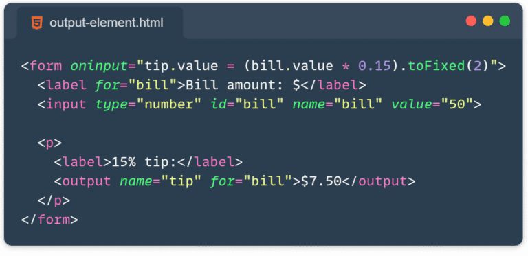 The HTML output Element - Front-end Tips